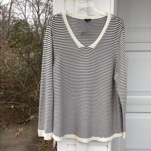 Talbots | Sweaters | Nwt Talbots Perfect For Leggings Cream Navy Stripe ...